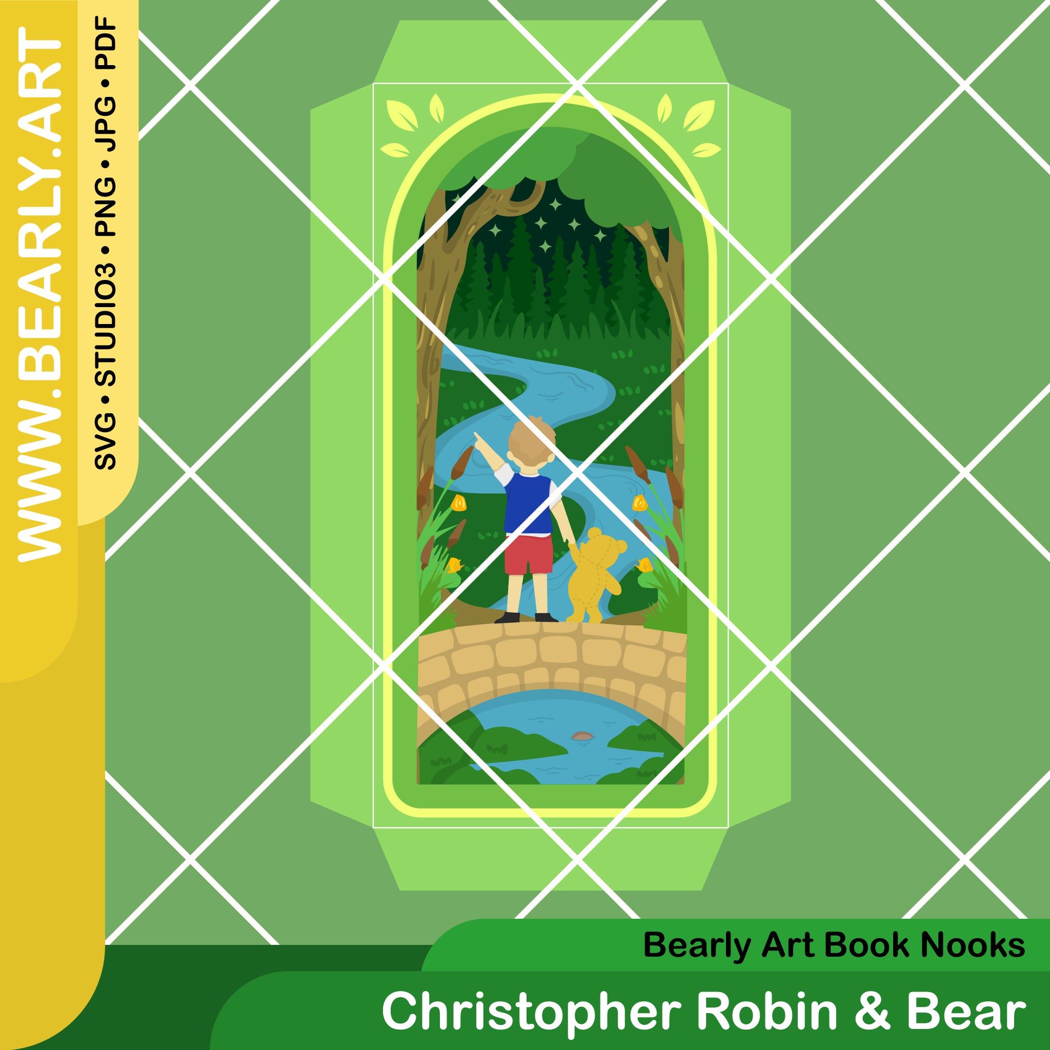 Christopher Robin & Bear - Book Nook Insert